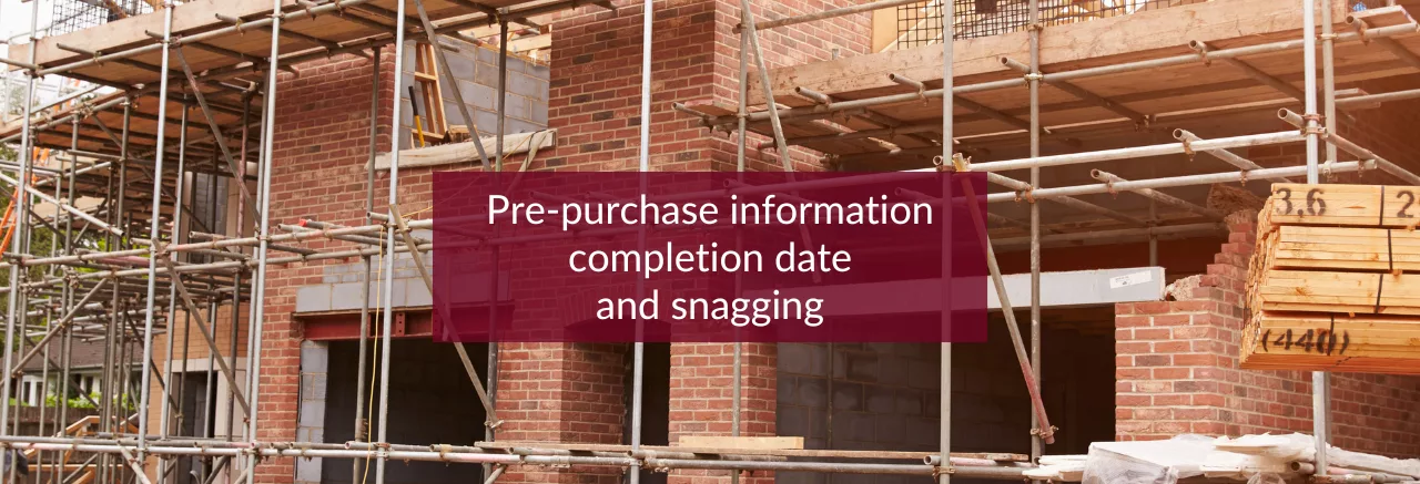 Pre-purchase information, completion date and snagging - Consumer Code